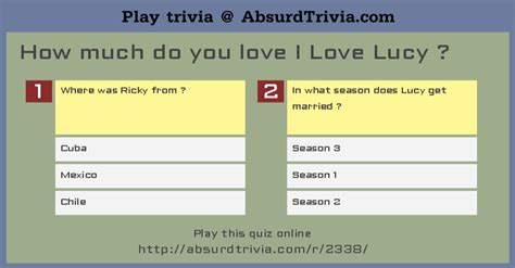 Trivia Quiz How Much Do You Love I Love Lucy