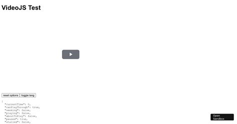Videojs React Typescript Forked Codesandbox