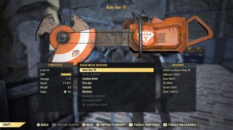 The Best Build For The Auto Axe In Fallout Gamepur