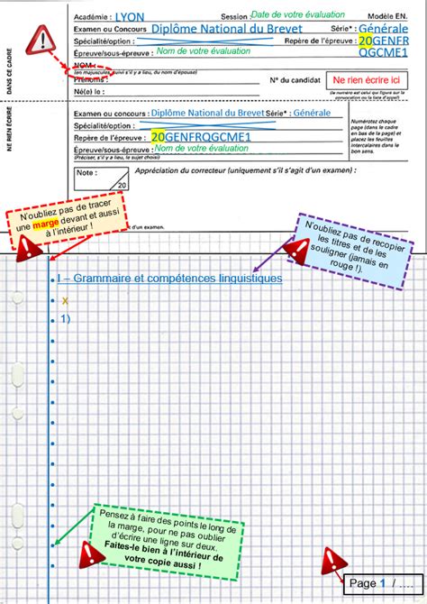 Présenter une copie de brevet Blog de Français
