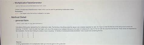 Solved Multiplication Table Instructions For This Assignment Chegg