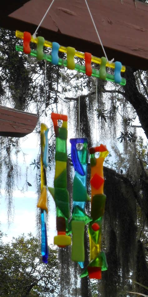 Fused Glass Wind Chime Glass Wind Chimes Fused Glass Artwork Wind