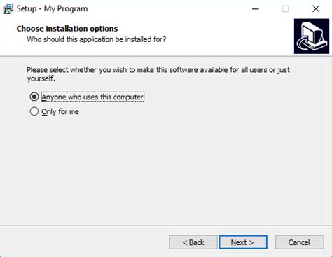 Javafx Inno Setup Custom Dialog With Per User Or Per Machine Installation Stack Overflow