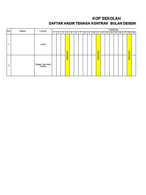 Contoh Absen Guru Tu Desember 2022 Pdf