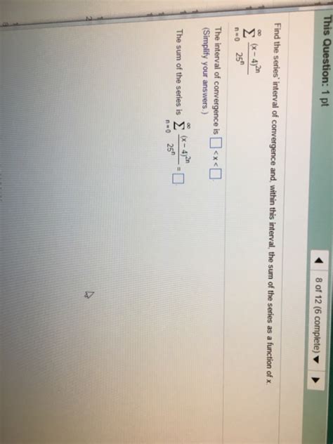 solved find the series interval of convergence and within