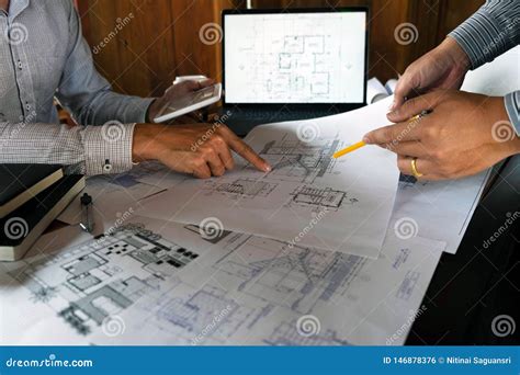Engineering Consulting Design Construction With Colleagues Plan Design Details Industrial