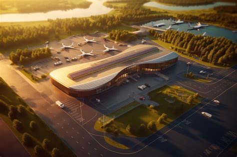 Premium Ai Image An Aerial View Of The New Terminal Building At The