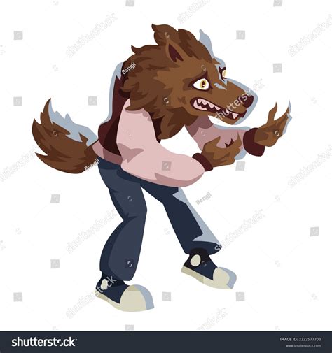 Frightened Werewolf Transform Moonlight Stock Vector Royalty Free