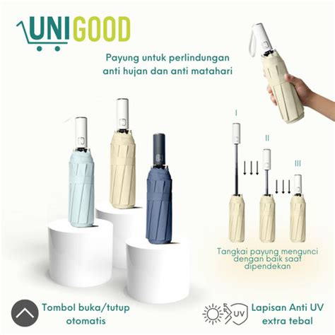 Promo UNIGOOD - Payung Lipat Premium Tombol Otomatis Elegan Anti UV ...