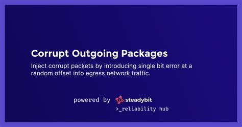 Corrupt Outgoing Packages Steadybit Reliability Hub