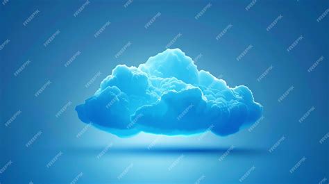 A Single Fluffy Cloud Floats In A Bright Blue Sky Premium Ai