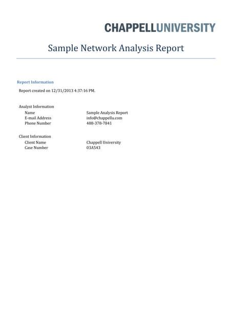Sample Network Analysis Report Based On Wireshark Analysis Pdf