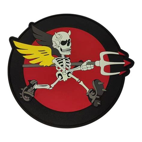 124 Atks Halloween Skeleton Pvc Patch 124th Attack Squadron Patches
