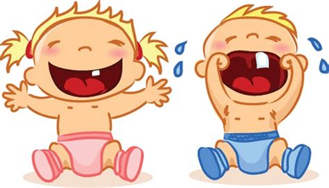 만화 스타일의 귀여운 아기 소년과 소녀의 벡터 일러스트 레이 션 세트 프리미엄 벡터