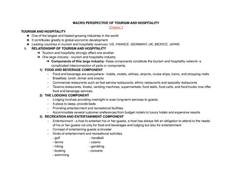Macro Perspective Of Tourism And Hospitality Outlet Sales Gbu
