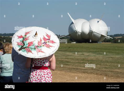 The Worlds Largest Aircraft The Airlander Takes Off On Its Maiden Flight From An Airfield In