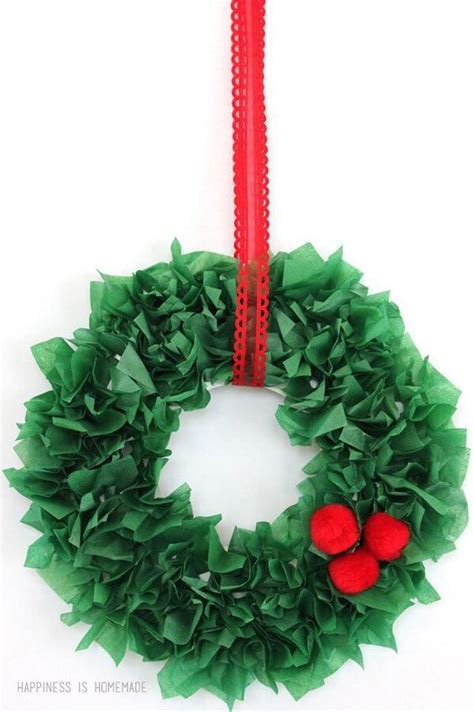 Tissue Paper Christmas Wreath • K4 Craft