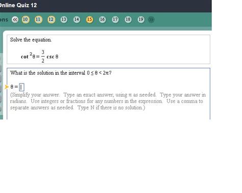 Solved Solve The Equation Cot 2theta 3 2 Csc Theta What