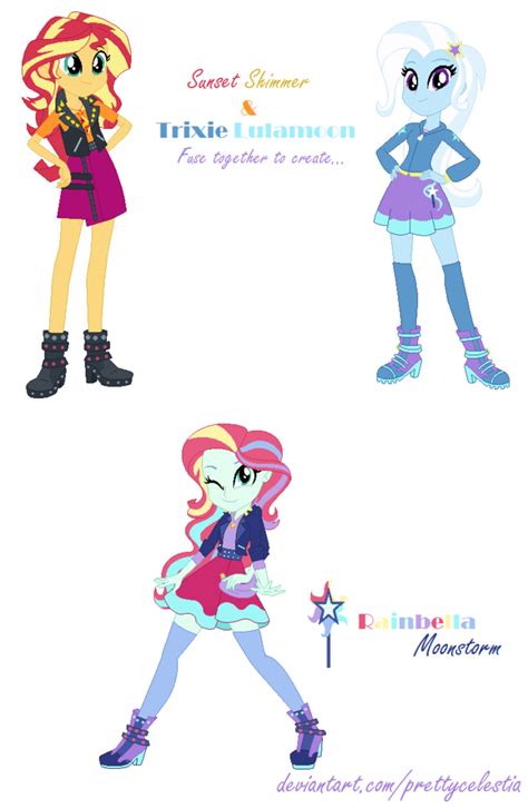 1812417 Safe Artist Prettycelestia Sunset Shimmer Trixie Oc Oc