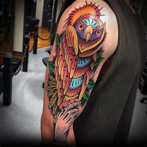 40 Neo Traditional Owl Tattoo Ideas For Men Bird Designs