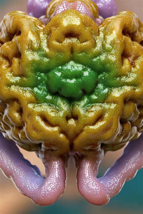 Glowing Brain Cells And Networks Seen Under Microscope Lens Stock