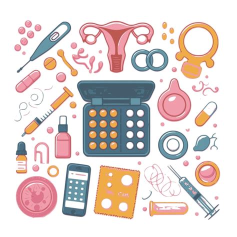 Premium Vector Illustrations Of Various Contraceptive Methods Such As