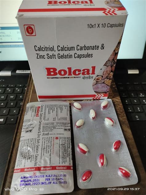 Calcitrol Calcium Carbonate And Zinc Soft Gelatin Capsules Packaging