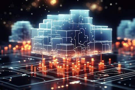 Cloud Computing Transfer Big Data On Internet Futuristic Digital
