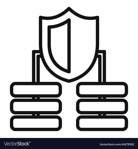 Server Data Privacy Icon Outline Protect Vector Image