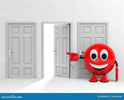 Exit Choice Pointing At Open Door Stock Image Image Of Concepts Business