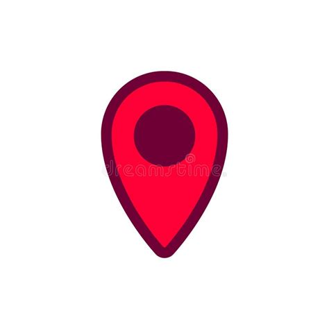Bright Red Map Pin Icon For Location And Navigation On Digital Interfaces And Applications Stock
