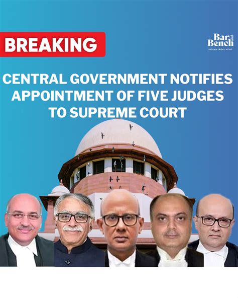 Bar And Bench On Twitter Breaking Central Government Notifies