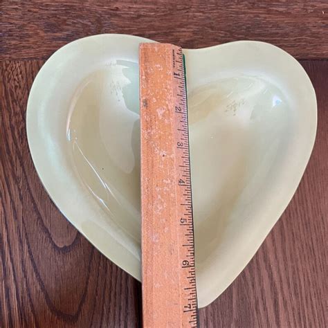 Annieglass Heart Dish Yellow Bowl Plate Signed Usa Vintage Designer 8