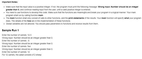 Solved Write A Python Program That Computes The Zakat
