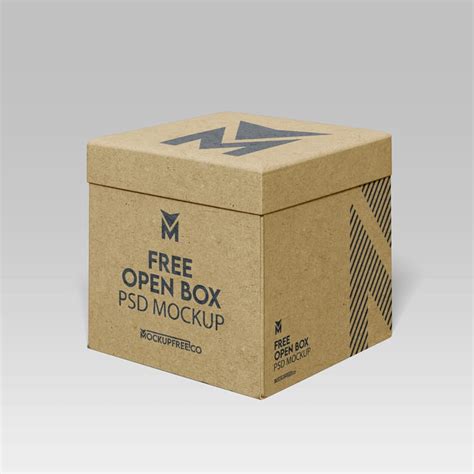Free Open Box Mockup Design Psd