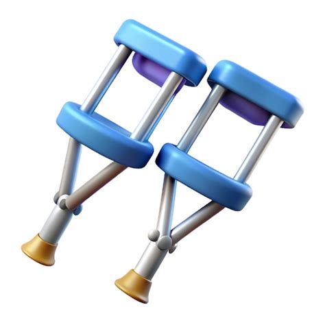3D Render Of A Pair Of Crutches Premium AI Generated Image