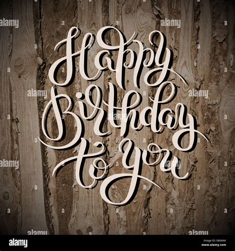 Original Hand Lettering Inscription Typography Template Happy Bi Stock