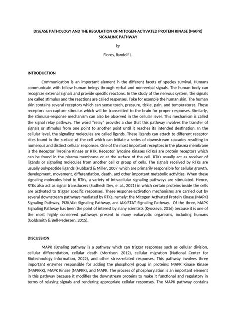 Paper Review On Mapk Pdf Cell Signaling Signal Transduction