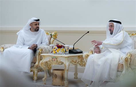 حاكم الشارقة يستقبل ذياب بن محمد بن زايد آل نهيان الأخبار المركز