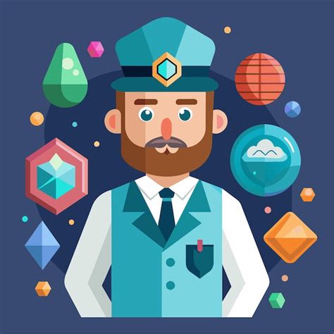 Premium Vector Flat Style Vector Gemologist Character Illustration
