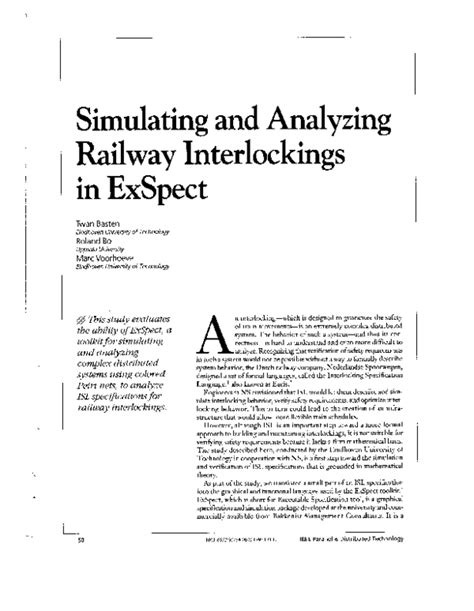Pdf Simulating And Analyzing Railway Interlockings In Exspect
