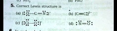 5 Correct Lewis Structure Is A 0 C I B C C 2 Se 2 Anmels Teba
