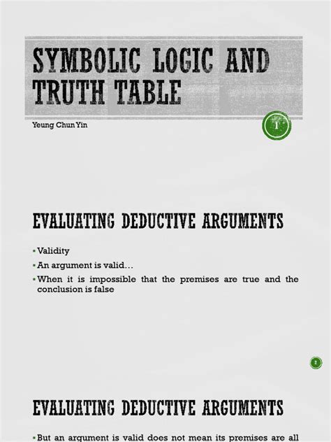 uged1111a 4 symbolic language and truth table pdf argument