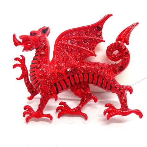 Hot Fashion Women Red Enamel Crystal Western Dragon Charm Man Jewelry