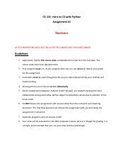 Assignment Pdf CS Intro To CS With Python Assignment Numbers LATE SUBMISSIONS