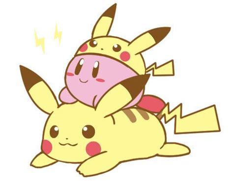 Pikachu And Kirby By Kirby Squad On Deviantart