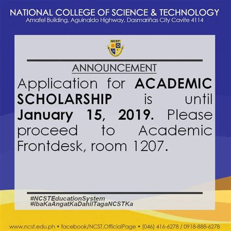 For Your Information And Guidance Ncst Education System