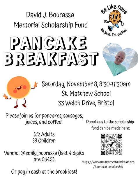 Pancake Breakfast For The David Bourassa Memorial Scholarship Fund