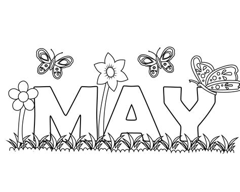 Printable May Coloring Pages
