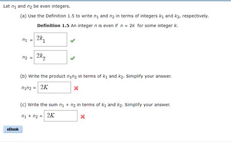 Solved Let Ni And N Be Even Integers A Use The Chegg